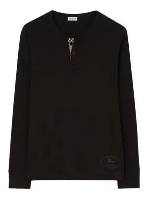 Burberry Long-sleeve Cotton Top - Black