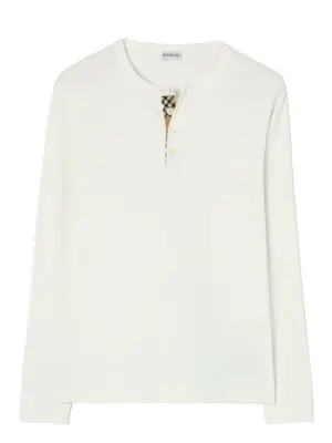 Burberry Long-sleeve Cotton Top Chalk