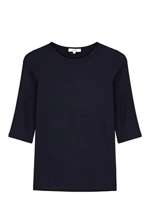 Vince Ribbed Stretch-jersey Crewneck Top - Navy
