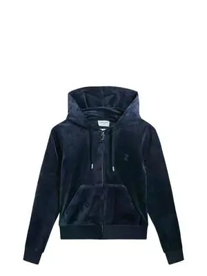 Juicy Couture Monogram Textured Hoodie - Blue