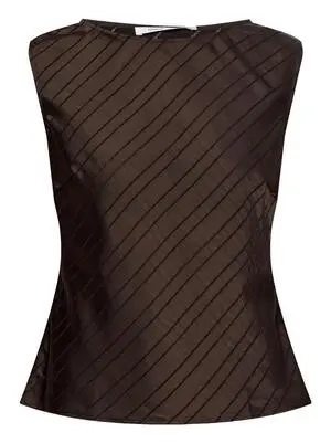 SAMSØE SAMSØE Saagne" Top With Diagonal Stripes - Brown