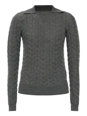Etro Wool Polo Sweater - Grey