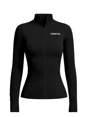 CMMTTD Seamless Sculpt Zip-up Jacket - Black