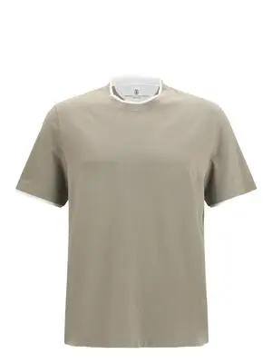 Brunello Cucinelli Cotton T-hirt - Khaki