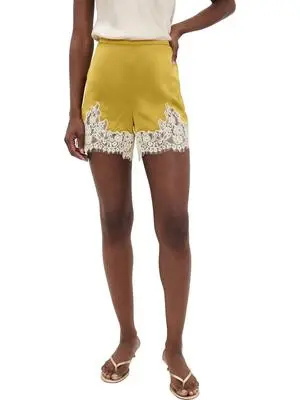 O.P.T Rosa Silk Blend Shorts - Mango