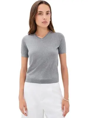 Renggli Silk Cashmere Blend Knit Tee - Pebble