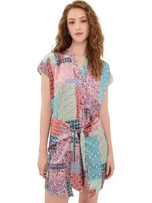 Misa Mika Patchwork Print Mini Dress - Oasis Patchwork