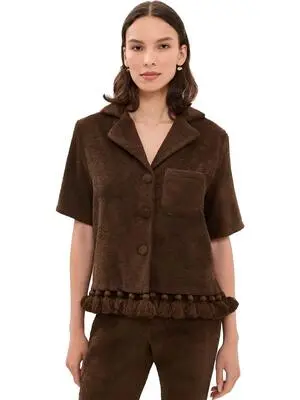 Cap D'antibes Antonia Terry Cloth Shirt - Brown