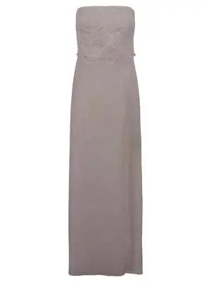 Ermanno Scervino Strapless Lace Panel Dress - Neutrals