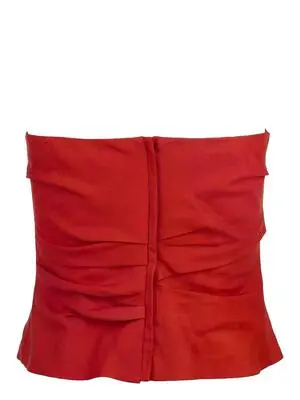 Marella Strapless Ruched Top - Red