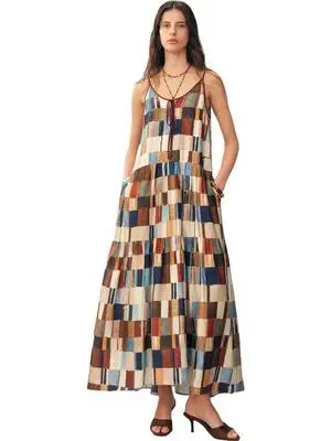 Fabrique Morven Mosaic-print Robe Dress - Multicolor