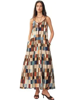 Fabrique Morven Mosaic-print Robe Dress - Multicolor