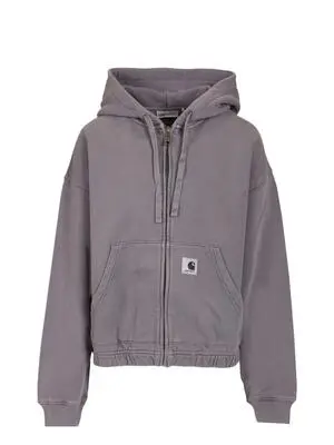 Carhartt Work In Progress Logo-patch Zip-up Hoodie - Violet