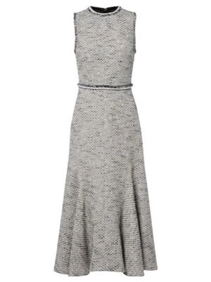 SAFIYAA LONDON Andrea Tweed Midi Dress - Gray