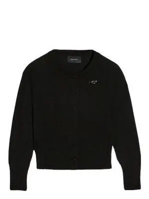 Simone Rocha Long-sleeved Knitted Cardigan - Black