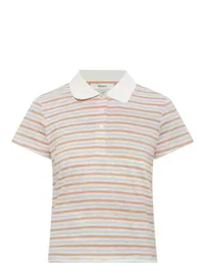 FRAME Striped Short-sleeve Polo Shirt - Neutrals