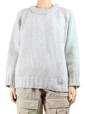 MALO Malo Grey Cashmere Raglan Sleeve Sweater