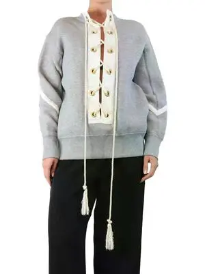 Sacai Lace-up Sweatshirt - Grey