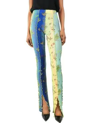SIEDRES SIEDRES Butterfly Print Lettuce-Trim Trousers
