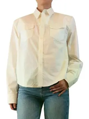 Wardrobe.NYC Padded Shoulder Chest-pocket Shirt - Neutrals