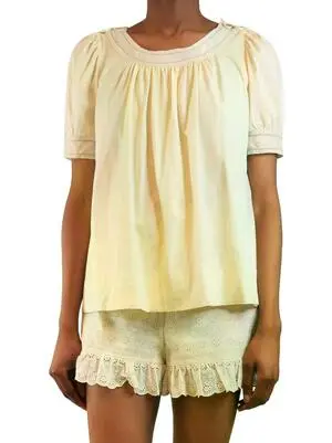 CHLOÉ Chloé Vintage Gathered Short-Sleeve Top