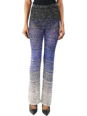 Missoni Sequin-embellished Slim-fit Trousers - Blue
