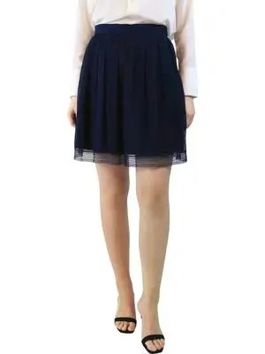Dior Lace-trimmed Silk Chiffon Mini Skirt - Blue