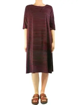 Apuntob Striped Midi Dress - Red