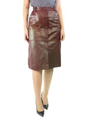 Remain Birger Christensen Button-front Midi Skirt - Red