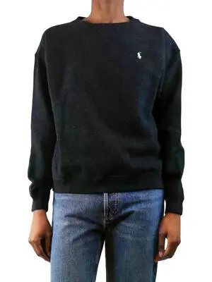 POLO RALPH LAUREN Polo Ralph Lauren Vintage Grey Marl Textured Crew Neck Sweater