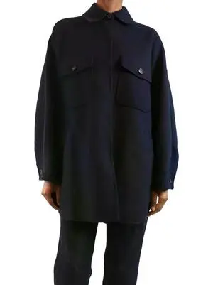Max Mara Oversized Button-up Coat - Blue