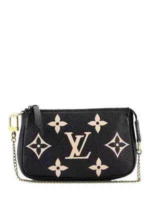 LOUIS VUITTON Pochette Accessoires Bicolor Monogram Empreinte Giant Mini Clutch Bag - Black