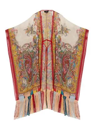 Etro Multi-color Floral And Paisley Print Fringed Dress - Multicolour