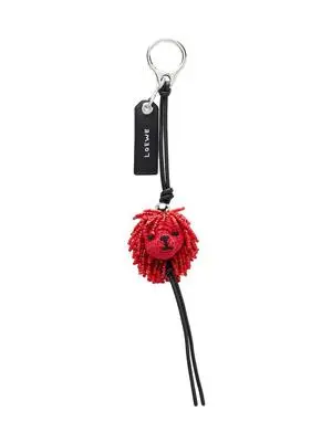 Loewe Beaded Crochet Bag Charm - Red