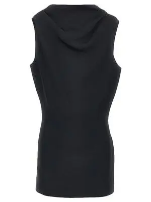 Khaite Crepe Satin Mini Dress - Black