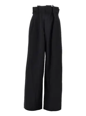 Khaite Kira Oversized Virgin Wool Pants - Black