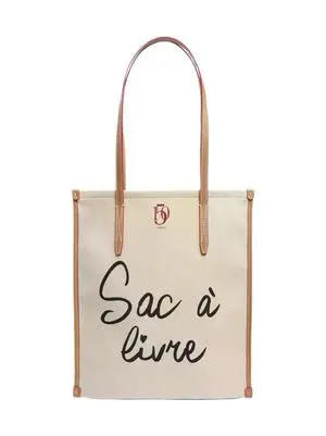 LANCEL Canvas Leather Trimmed Tote Bag - Neutrals