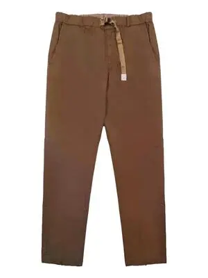WHITE SAND Belted Elasticated-waist Trousers - Brown