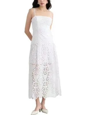 TOCCIN Stacy Guipure Lace Skirt - White