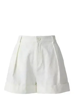 TOCCIN Nara Pleated Cuffed Shorts - White