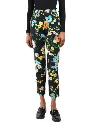 Moschino Floral-print Straight-leg Trousers - Black