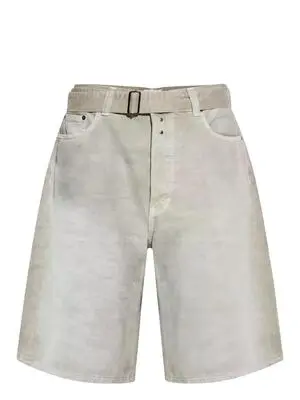 HAIKURE Belted Denim Shorts - Neutrals