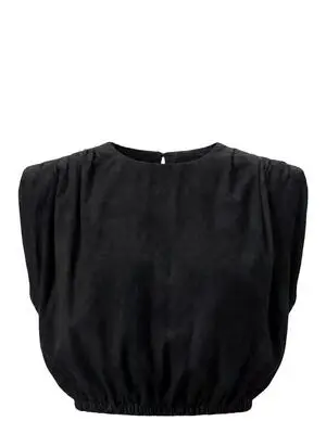 TOCCIN Sirelle Padded Shoulder Blouse - Black