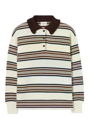 Claudie Pierlot Striped Polo Jumper - Neutrals