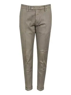 RE-HASH Pressed Crease Turn-up Trousers - Grey
