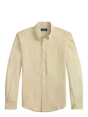 Polo Ralph Lauren Button-down Embroidered-logo Shirt - Neutrals