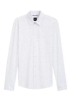 BOSS Slim-fit Performance Shirt In Stretch Jersey - Light Blue