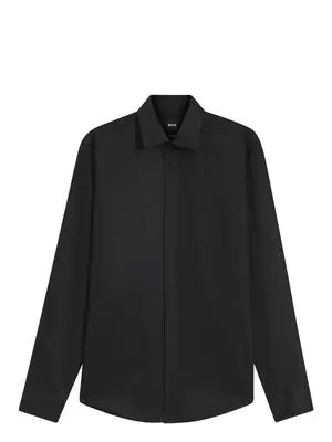 BOSS Regular-fit Dress Shirt In Satin-finish Linen