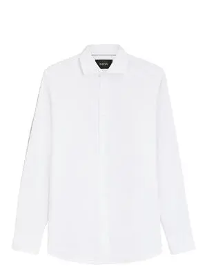 BOSS Regular-fit Shirt In Micro-structured Italian Cotton - White