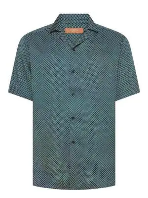 CRUNA Havana Geometric-print Shirt - Blue